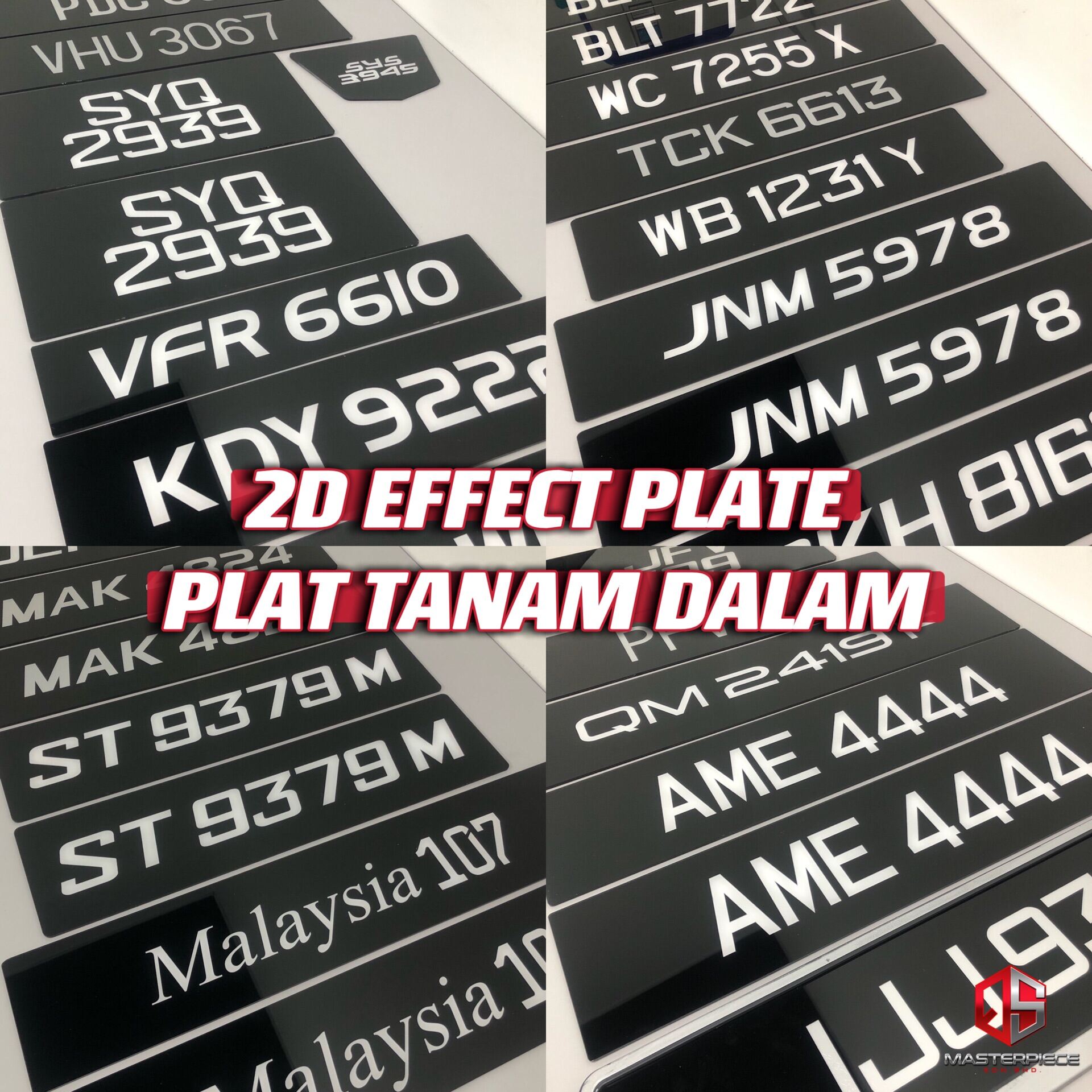 Number Plate 2D Effect Car Plate Tanam Nombor Plat Kereta 2D | Lazada