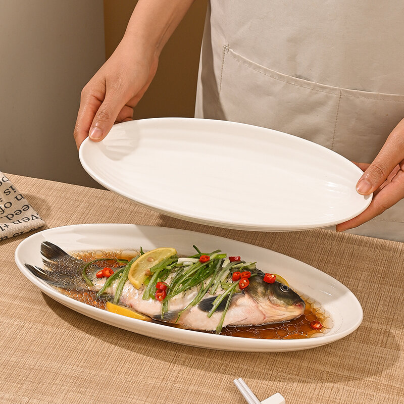 Japanese Style Ceramic Fish Plate Steamed Fish Special Dish Luxury ...