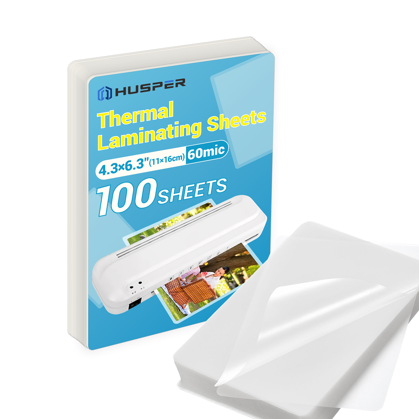 100 Sheets 4R/A4 Clear Thermal Laminating Sheets 60Mic Waterproof ...