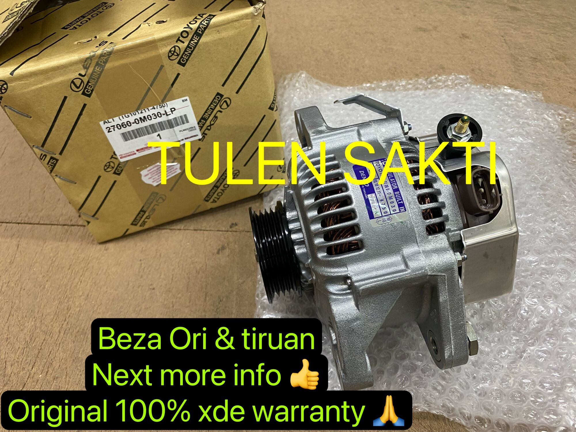 ORIGINAL TOYOTA VIOS NCP42 (2003-2007) ALTERNATOR > 27060-0M030-LP | Lazada