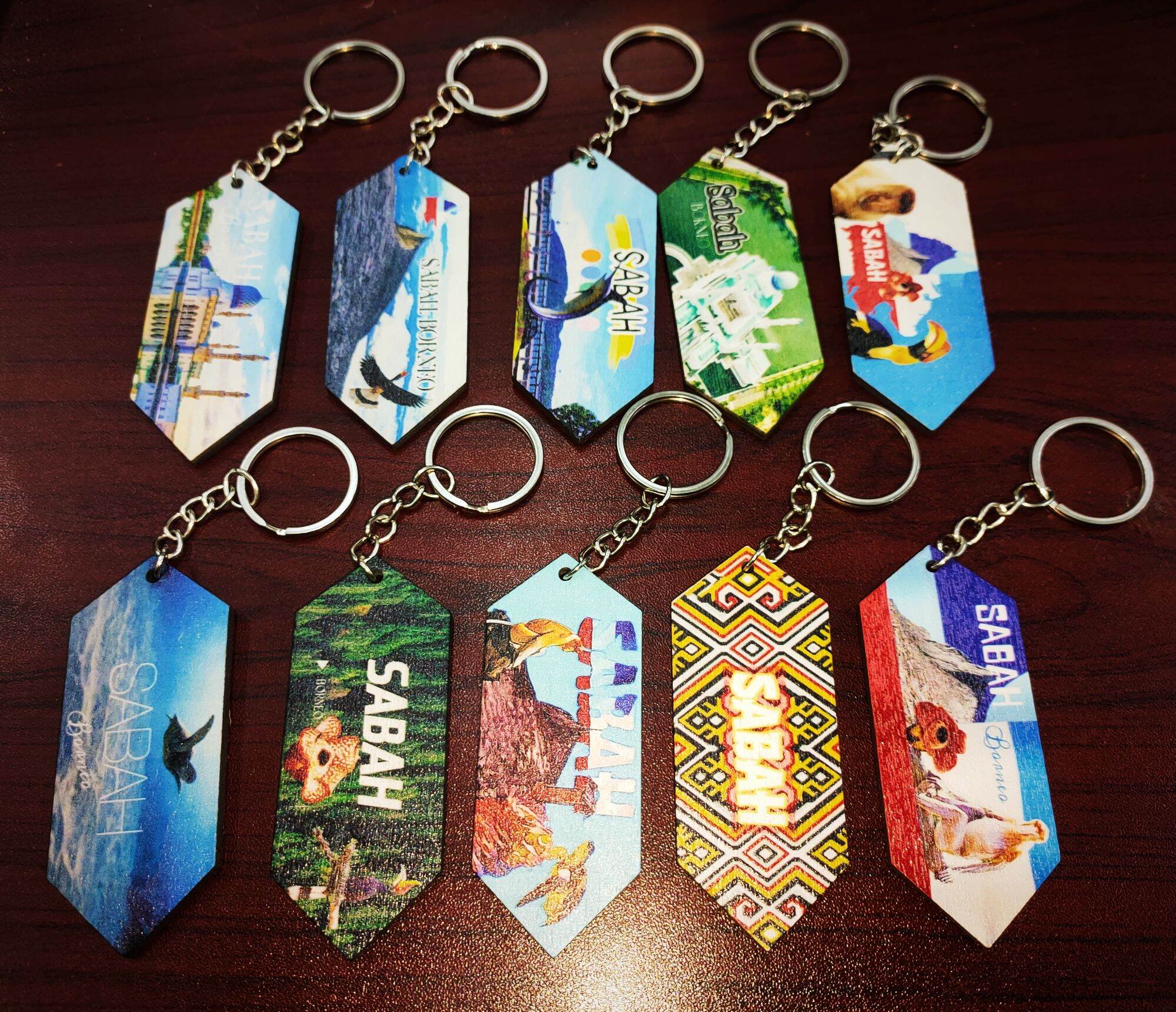BUY 10 FREE 2 KEYCHAIN WOOD SABAH BORNEO | Lazada