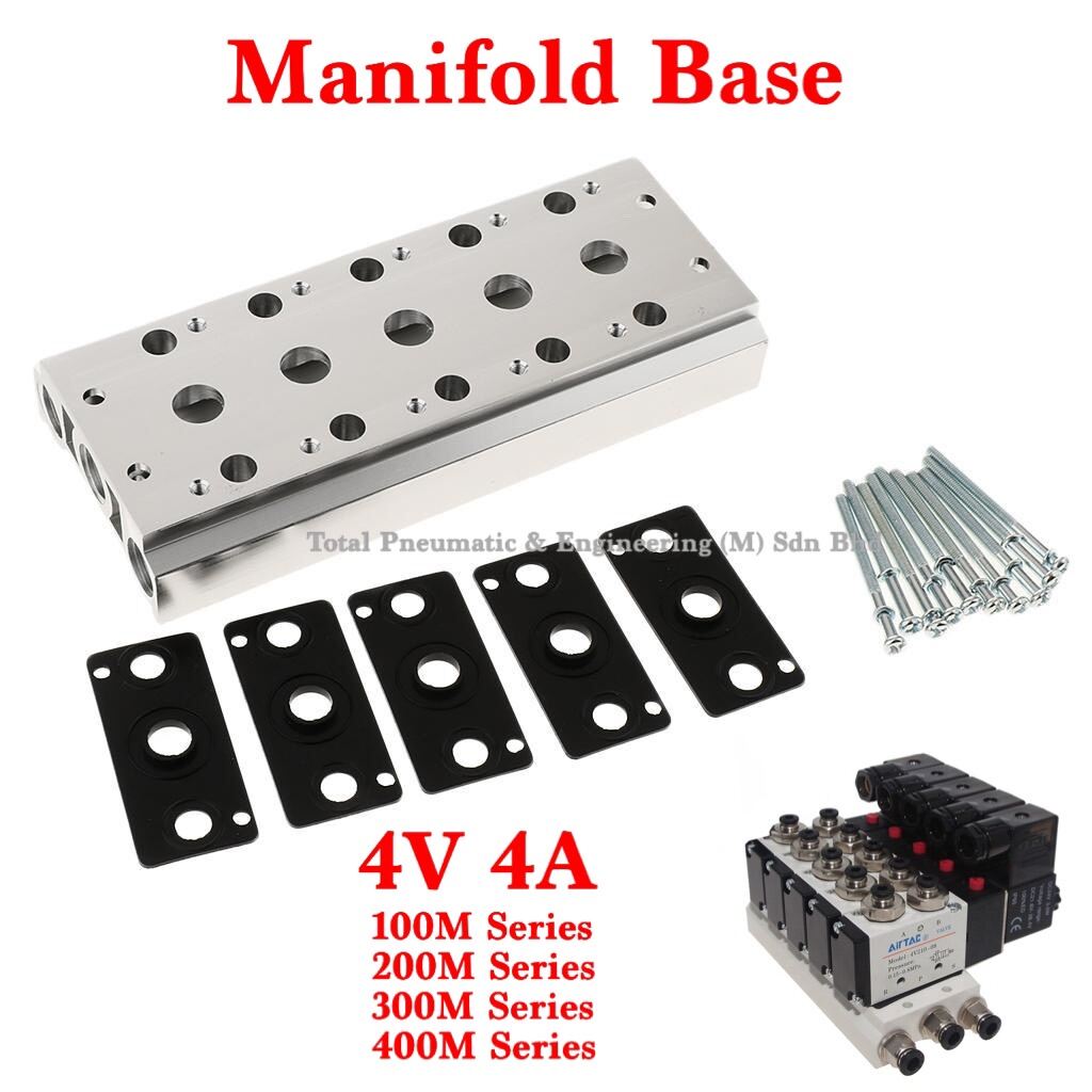 AirTAC Manifold Base For 4V 4A Series 100M 200M 300M 400M Solenoid ...