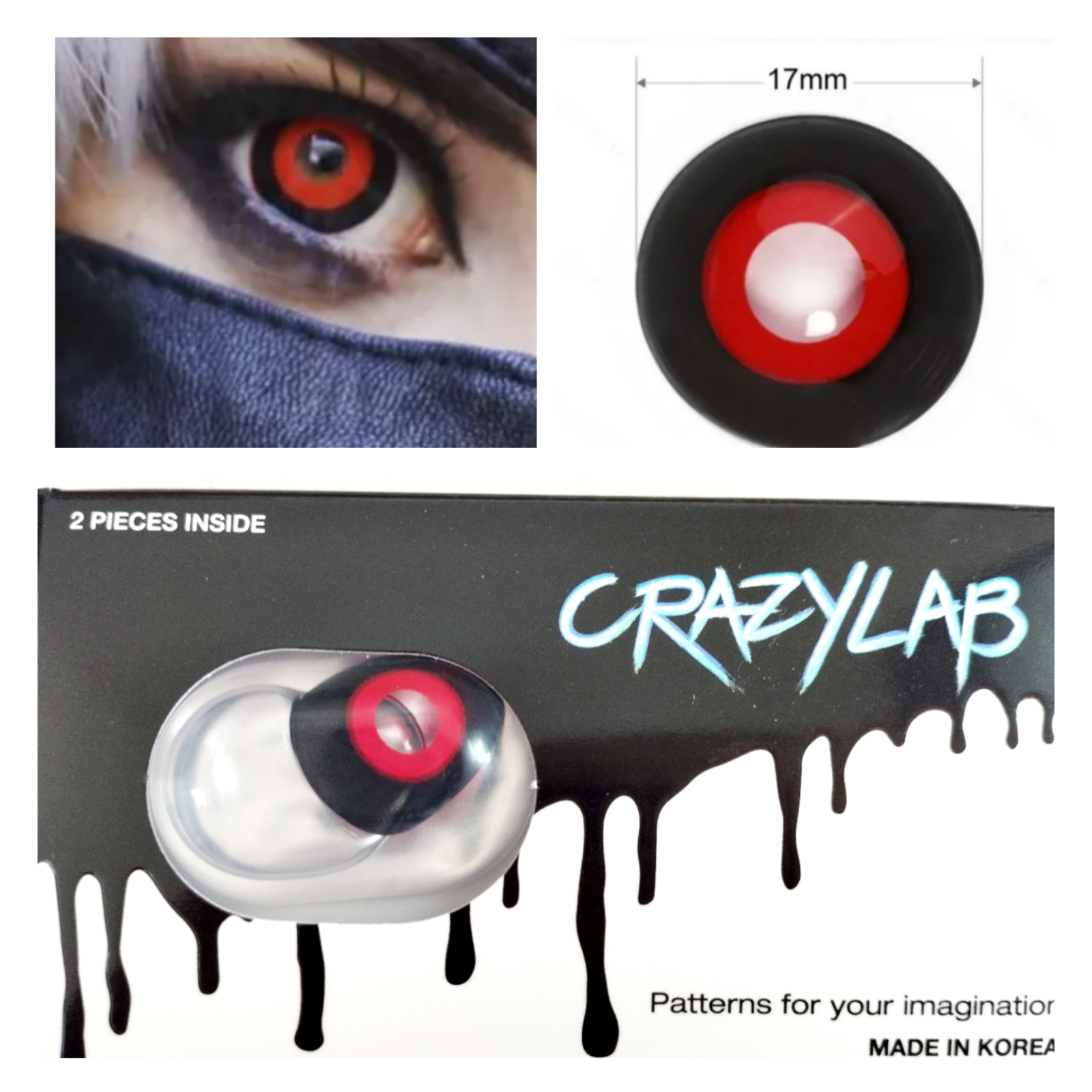 [🇲🇾 1-3DAYS READY STOCK] (POWER 0-500) S17-TKG 17mm Sclera Tokyo Ghoul ...