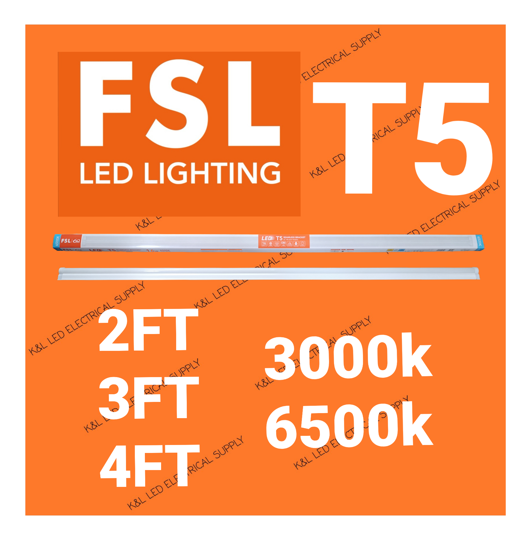 FSL T5 Seamless Bracket Led Tube Set 2FT 3FT | Lazada