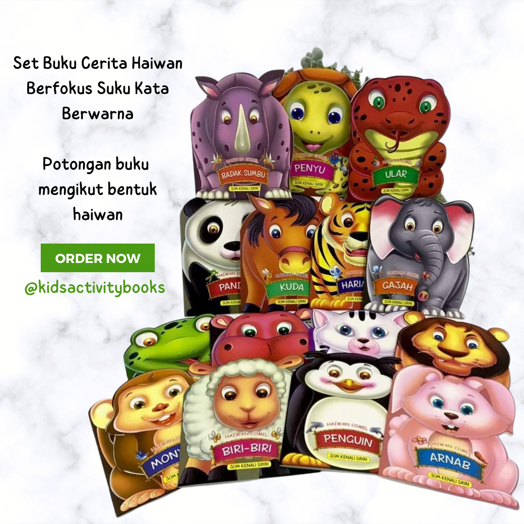Set 15pcs Buku Cerita Kenali Haiwan Berfokus Suku Kata / Koleksi Buku ...