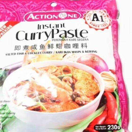 A1 Action One Instant Curry Paste 咖喱鸡 海鲜 肉类 干咖喱 咸鱼 冬炎 虾面 印度咖喱酱料 Rendang ...