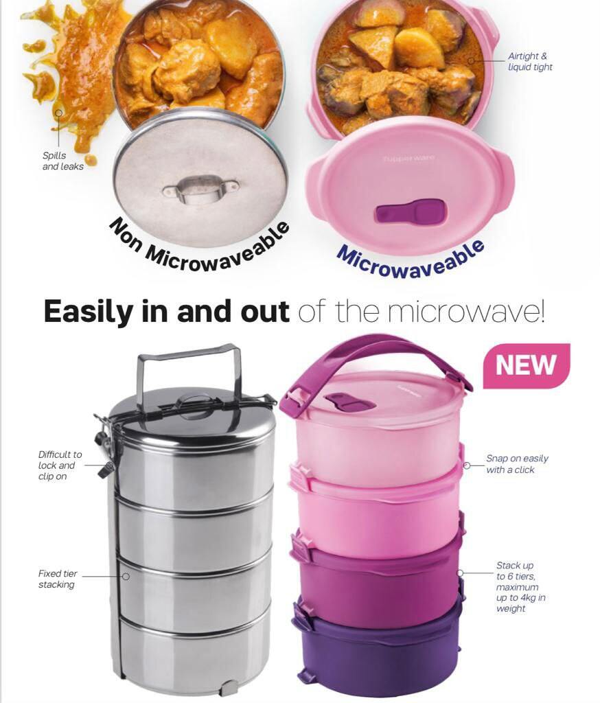 Tupperware Microwaveble Tup Tiffin / mangkuk tingkat 550ml | Lazada