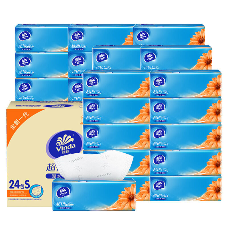 Vinda Ultra-Tough Tissue Paper 60 Packs/Box 10 Packs/Unit Soft Tissue ...