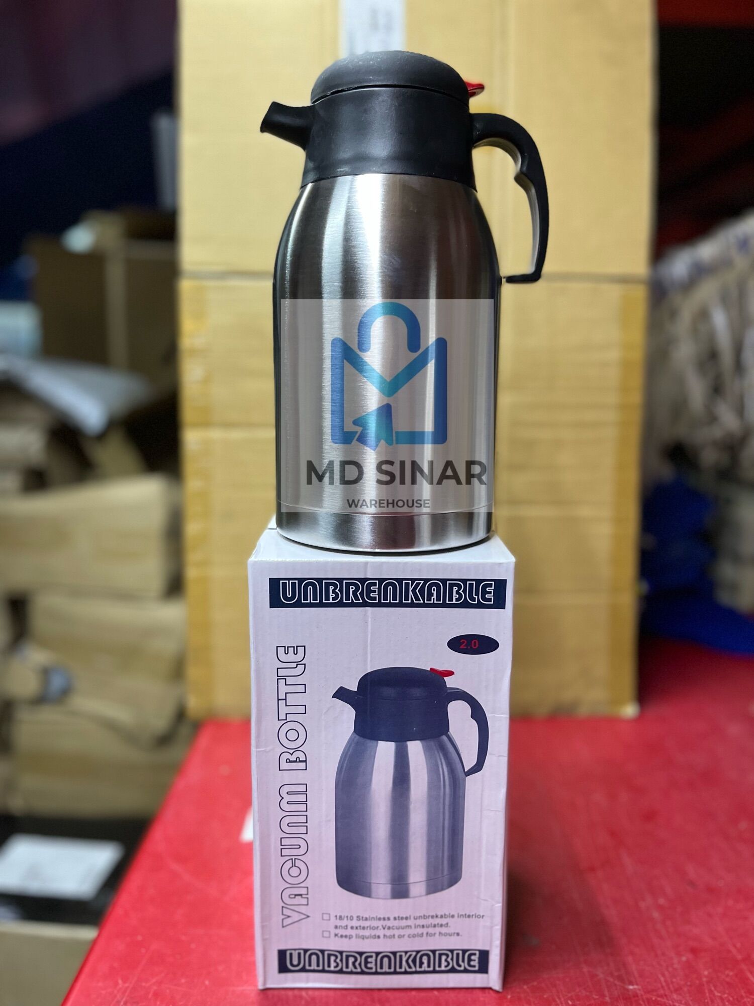 MD SINAR Stainless Steel Vacuum Thermo Jug Double Wall insulated Coffee ...