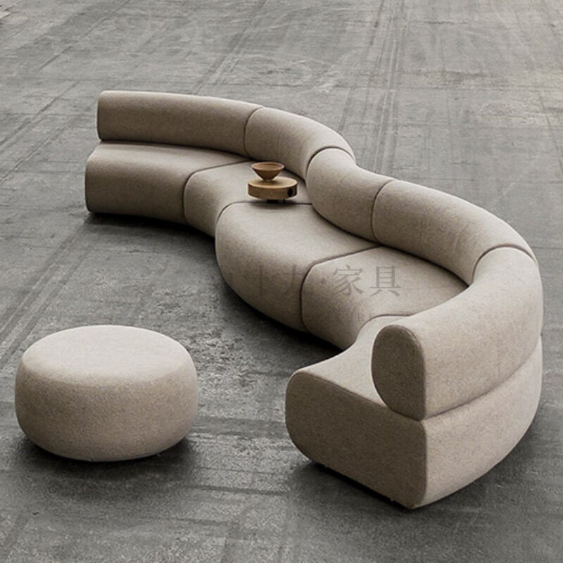 Nordic Simple Circular Fabric Sofa Combination for Beauty Salon ...