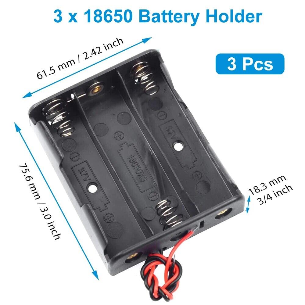 3pcs 18650 Battery Holder Box 1 Slot 3.7V Battery Storage Case 1/2/3/4 ...