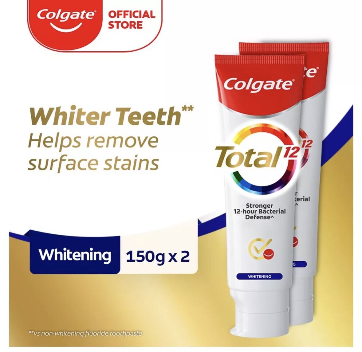 COLGATE Total Value Twin Pack 150g x 2 150 Whitening, Pro Clean ...