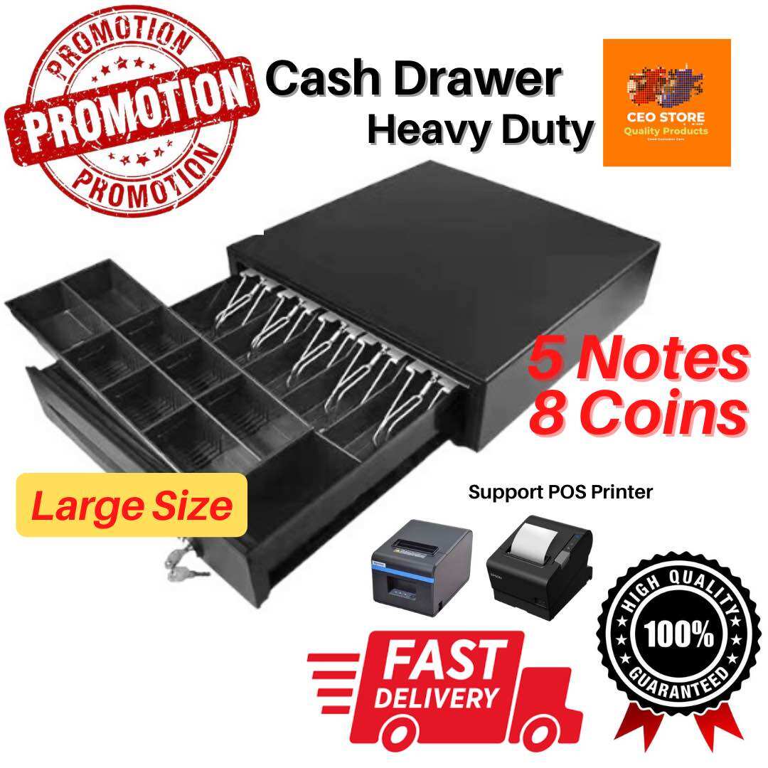 Cash Drawer Heavy Duty Box POS System Drawer 5 notes 8 coins | Lazada
