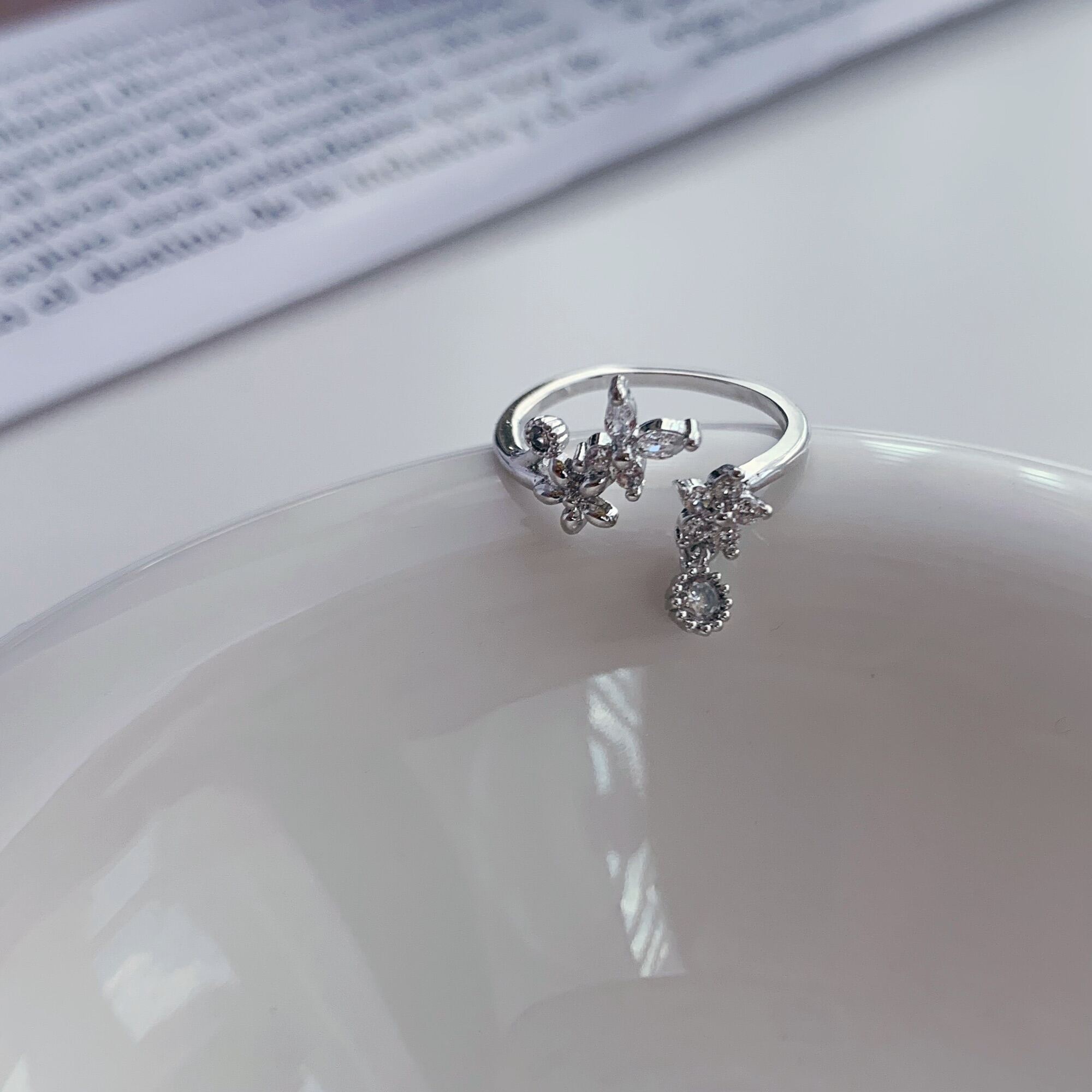 Annie Accessories | Gianna Butterfly Diamond Drop Rings