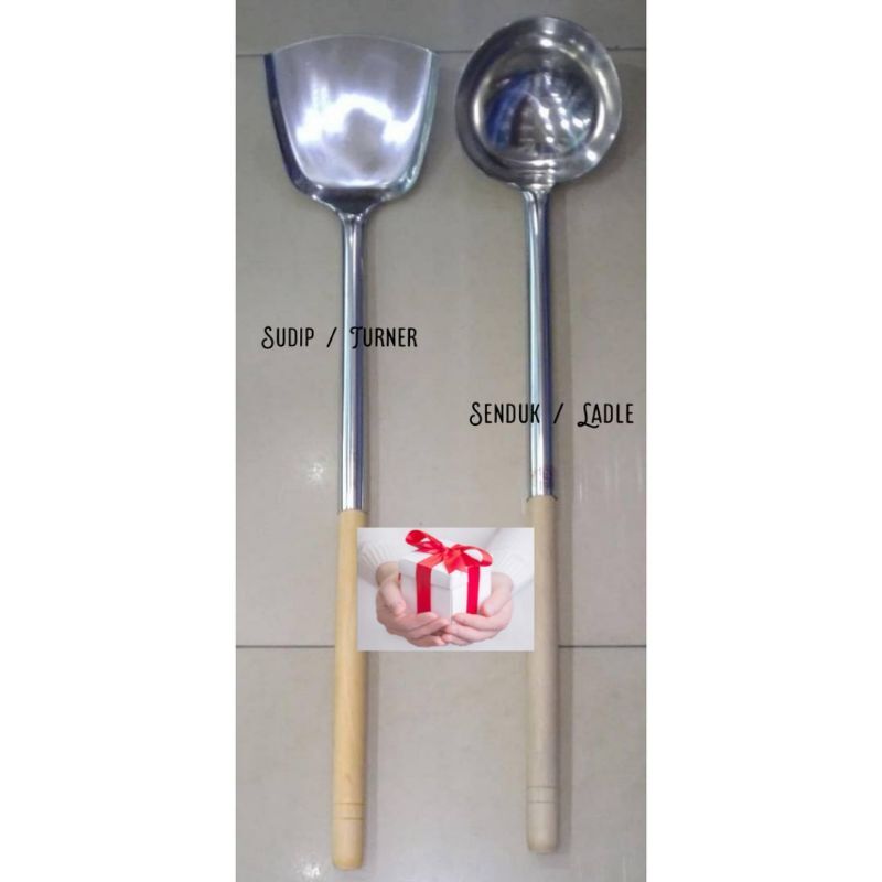 Sudip(Tebal)/Senduk(Tebal)Panjang/Turner Ladle (Extra Long)Senduk Kuali ...
