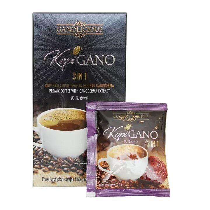 Kopi Gano 3 In 1 Ganolicious Premix Coffee With Ganoderma Extract 15 ...