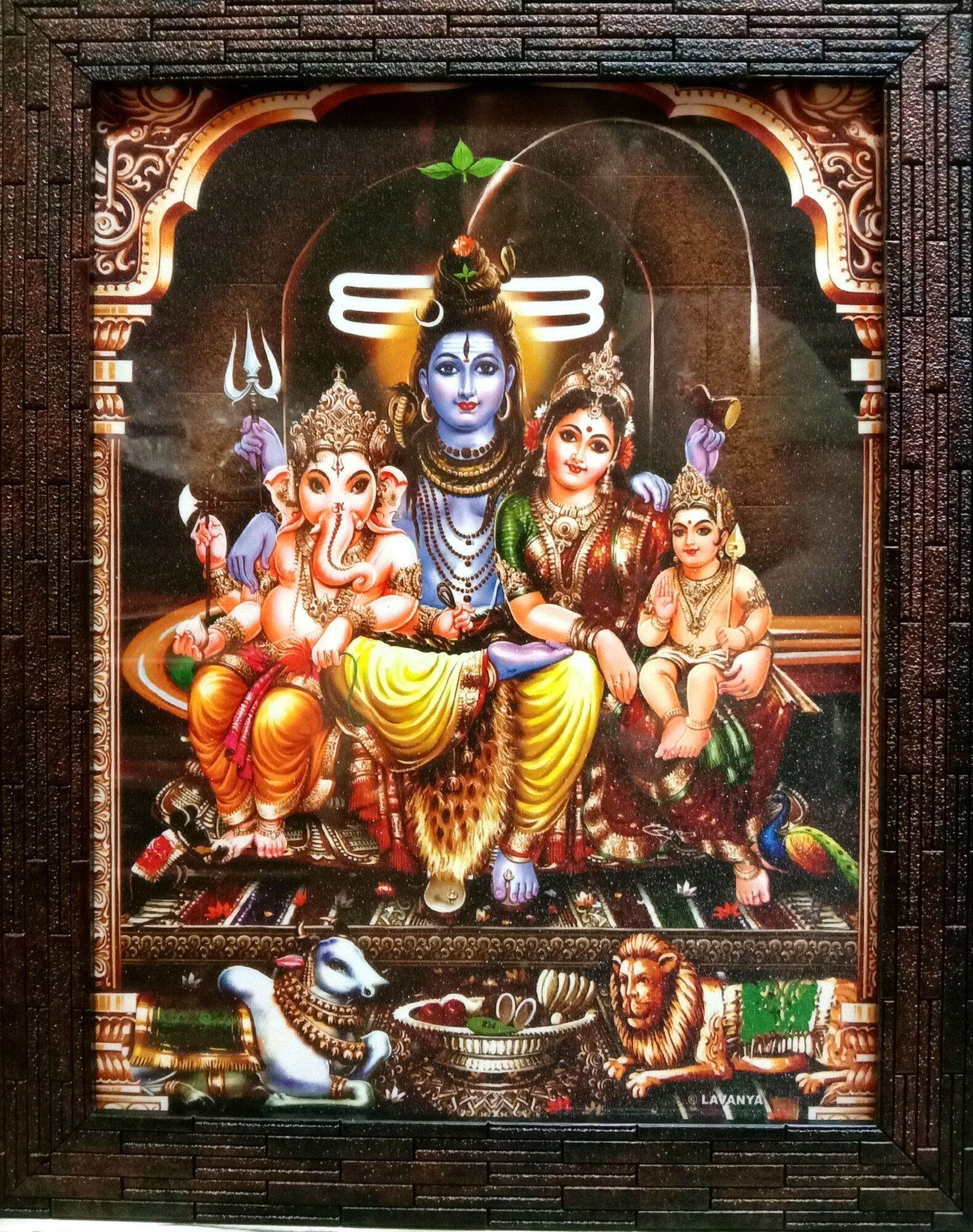 uv laminated lord Sivan family digital printed poster with high quality ...