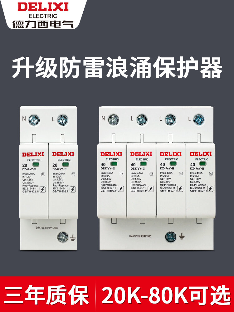 Delixi Surge Lightning Protection Protector For Home Arrester Switch ...