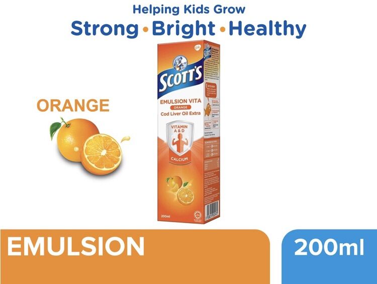 Scott's Emulsion Cod Liver Oil + Vitamin A & D + Calcium - Original ...