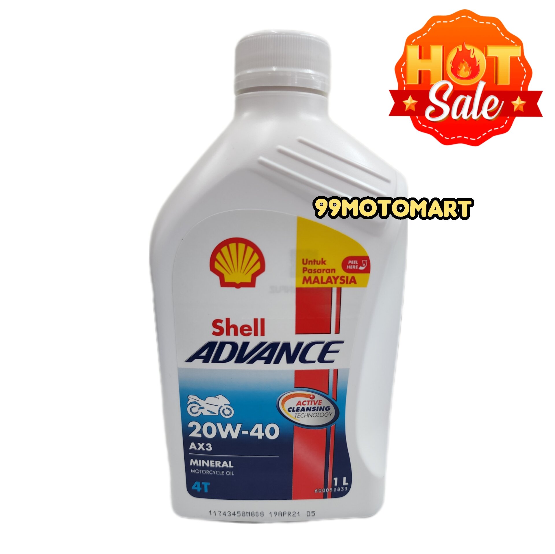 Shell 4T AX3 SAE 40 Engine Oil 20w40 1L Original Shell Mineral Oil 1L ...