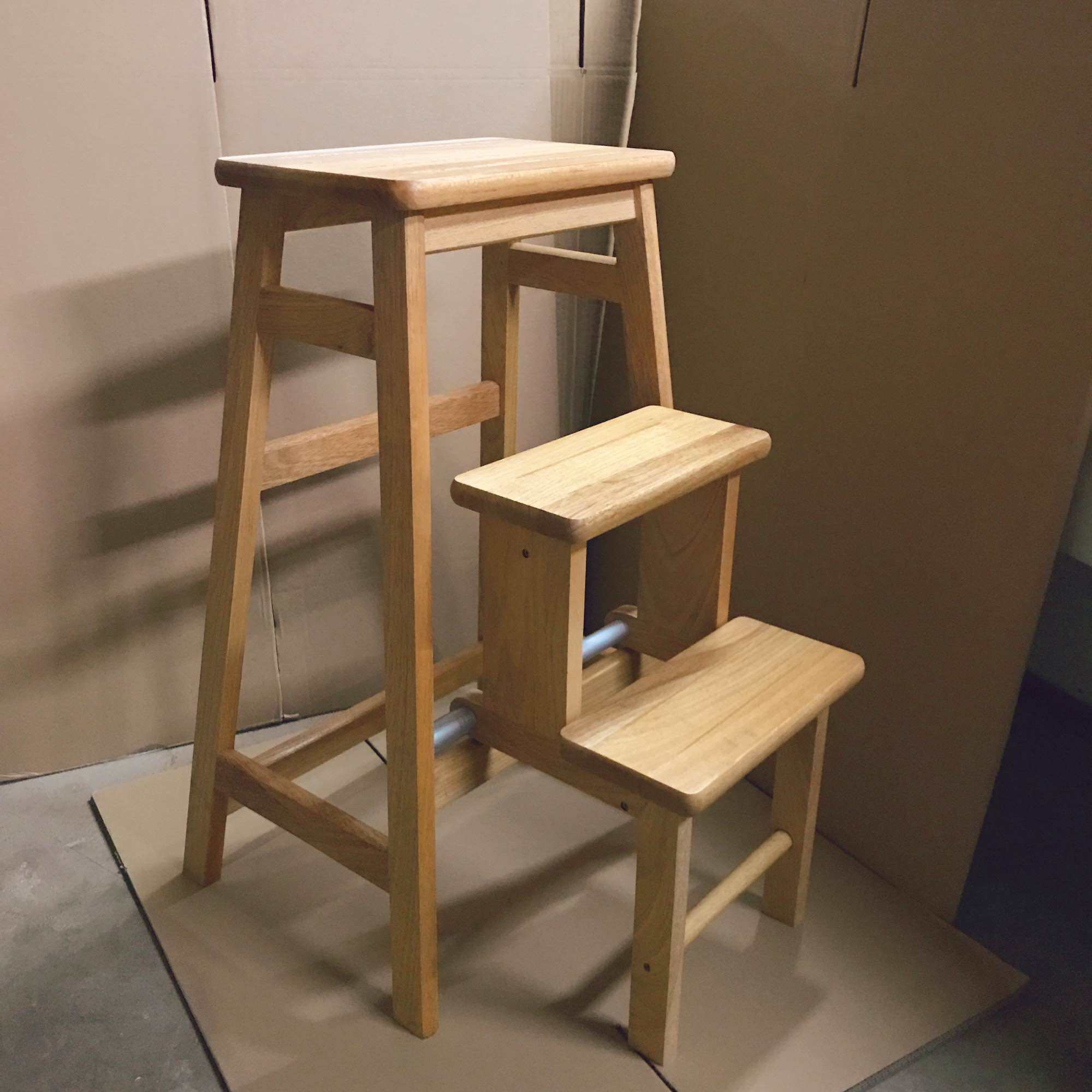 Full Assembled Ladder Chair 3 Layers Step Solid wood ladder chair Multi ...