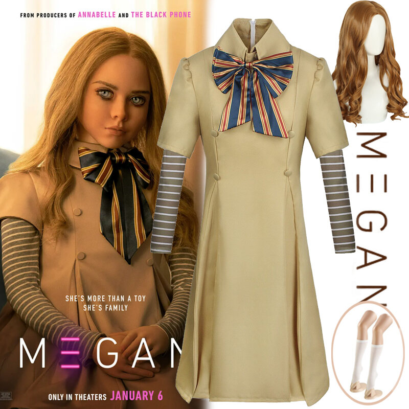 M3GAN Cosplay Costume Dress For Kids Girls AI Doll Robots Dress Full ...