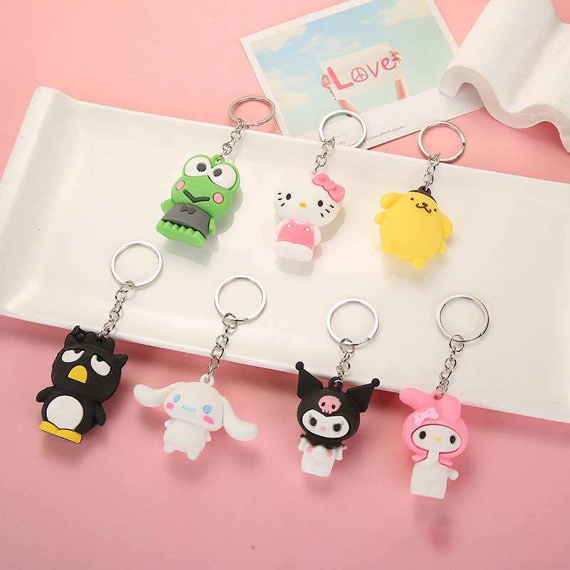 Sanrio Keychain Kuromi Melody Hello Kitty Cinnamoroll Pompompurin Key ...