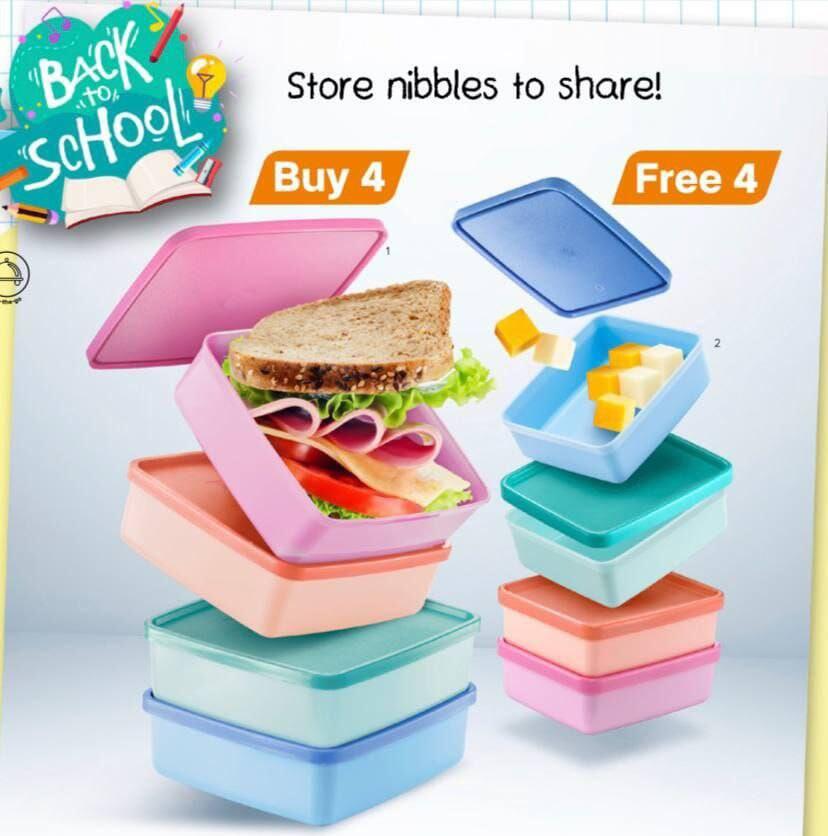 Tupperware Large Square Away (4) 620ml | Lazada