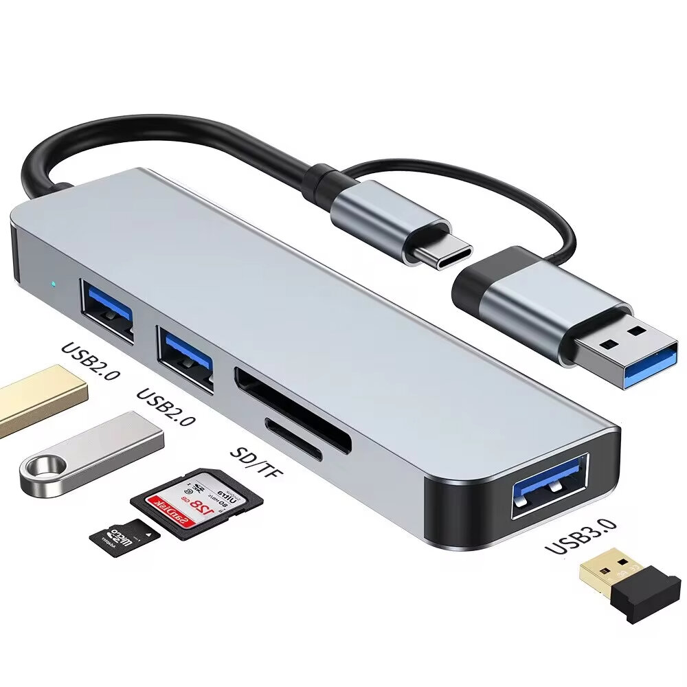 8 In 2 USB HUB With Splitter Card Reader, USB C Port, USB 3.0 / 2.0, SD ...