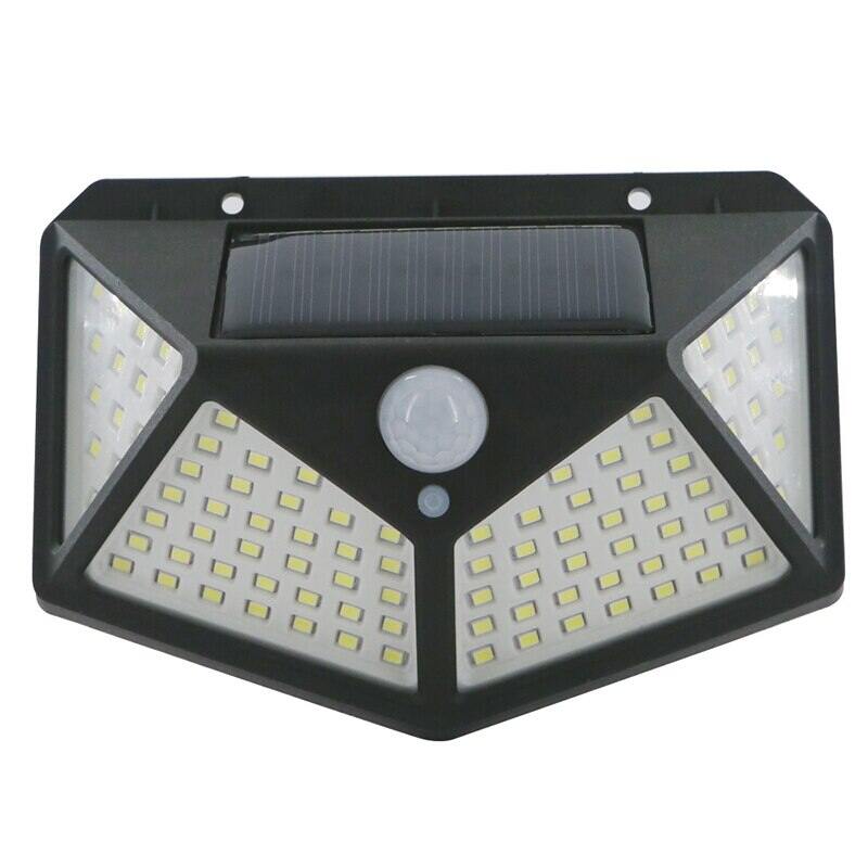 100 LED Solar Wall Lamp All Sides Luminous Motion Sensor Human ...