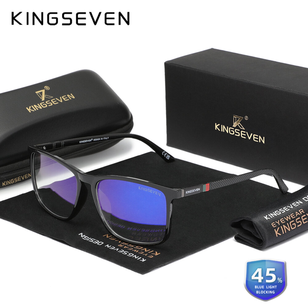 KINGSEVEN Brand Blue Light Blocking Glasses Transparent Lens Men Women ...
