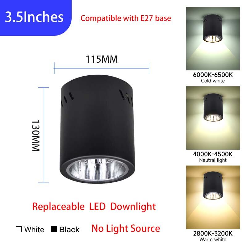 CANMEIJIA LED Downlight 3 Colors Change Ceiling Lamp Foldable Spotlight ...