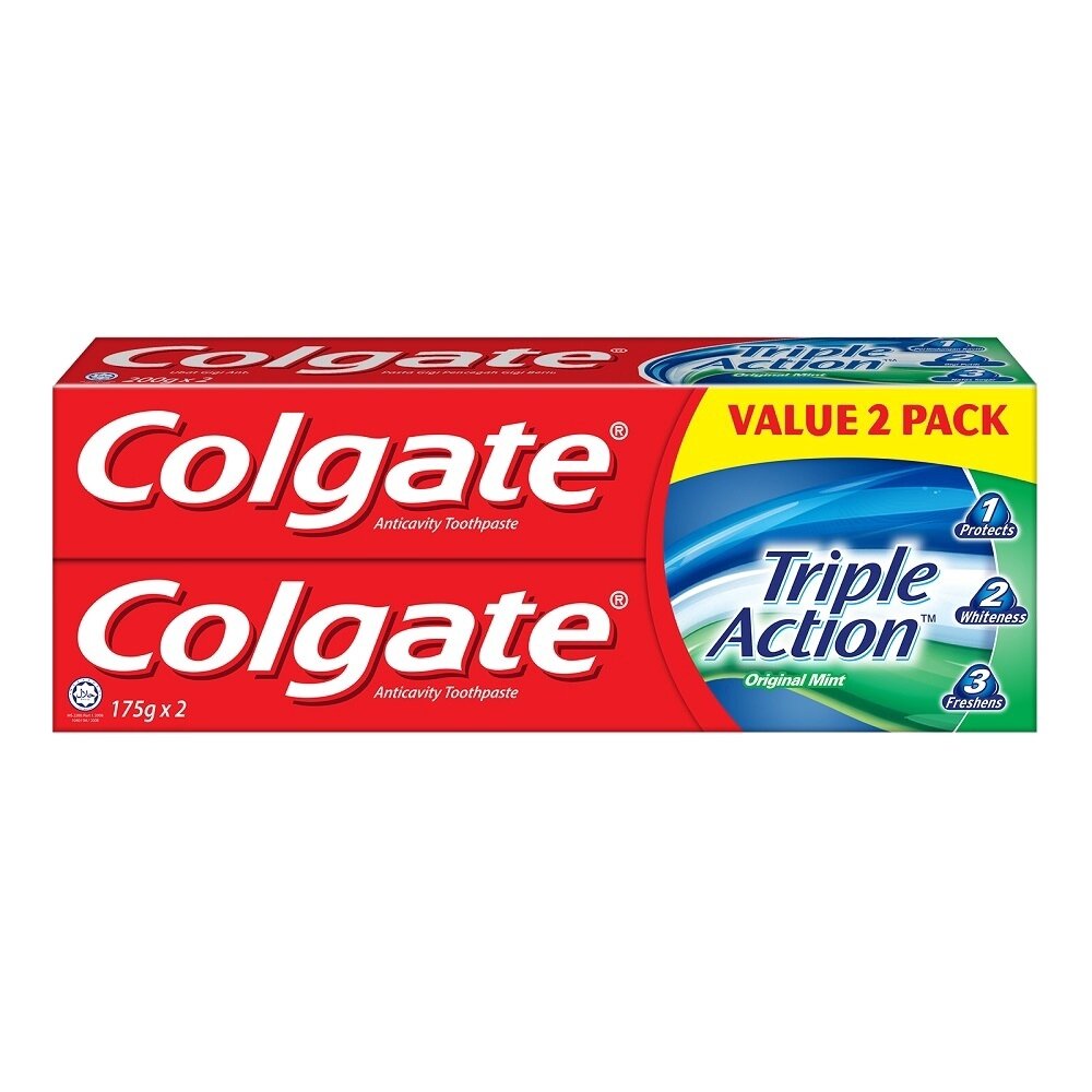 Colgate Anticavity Toothpaste (Triple Action Original Mint)175gx2 ...