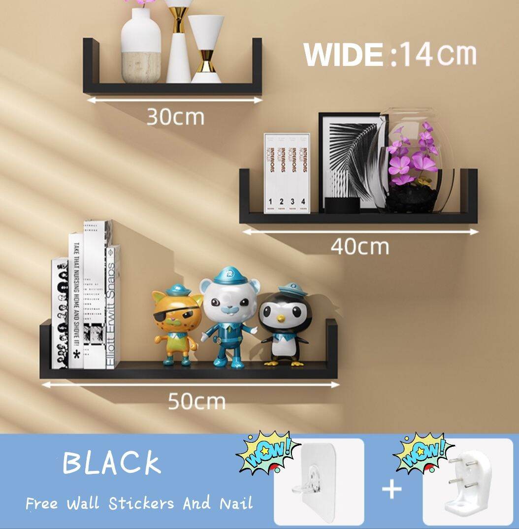 「Ready Stock🇲🇾」Wooden Wall Hanging Shelves Wall Sheft Wall Rack Deco ...