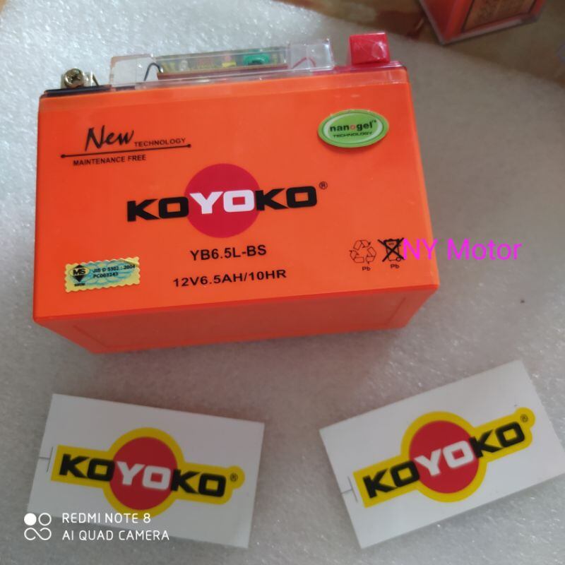 YB6.5L KOYOKO NANOGEL Battery utk Modenas MR2 Demak DZM-200 | Lazada
