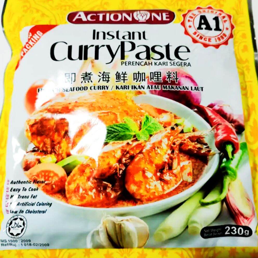 A1 Action One Instant Curry Paste 咖喱鸡 海鲜 肉类 干咖喱 咸鱼 冬炎 印度咖喱酱料 Rendang ...