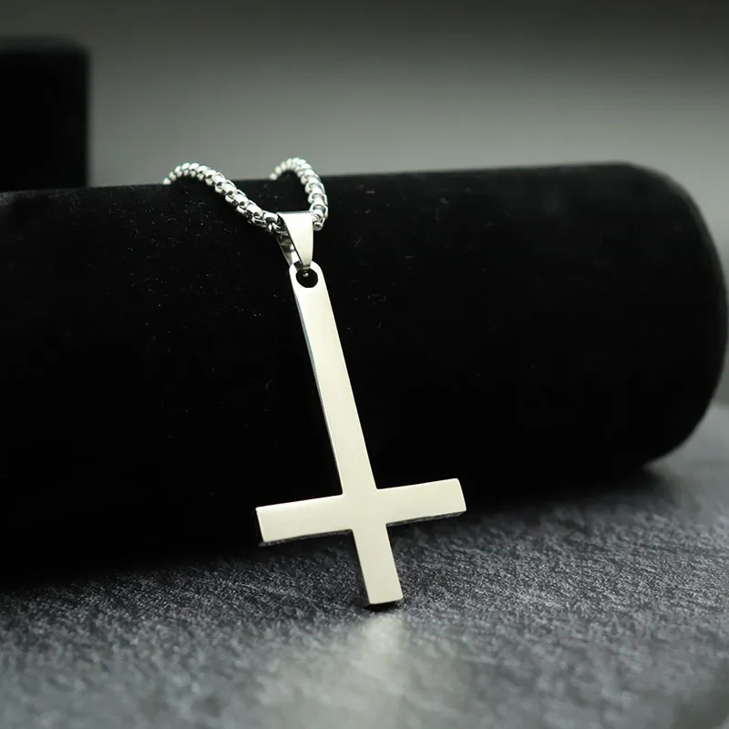 Simple Cross With Circle Pendant Necklaces Stainless Steel Chain Christ ...