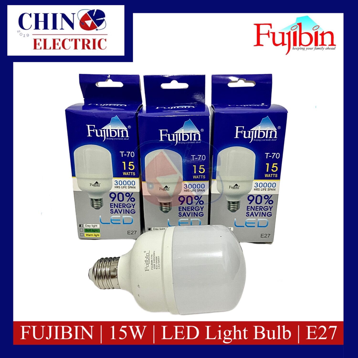 FUJIBIN 15W LED Light Bulb E27 Mentol T-Series Energy Saving Lampu T-70 ...