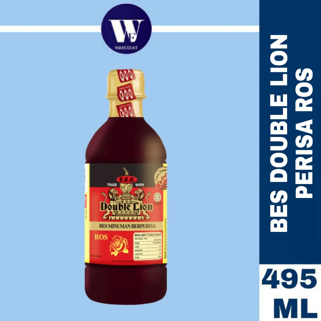 [495ML] DOUBLE LION FLAVOURED CONCENTRATE ROSE | BES MINUMAN PERISA ROS ...