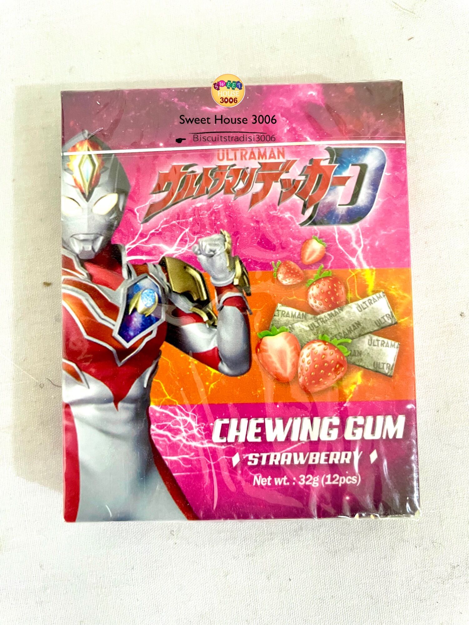 YLF 32g Ultraman Chewing Gum Mix Fruit Strawberry Flavour Childhood Snack | Lazada