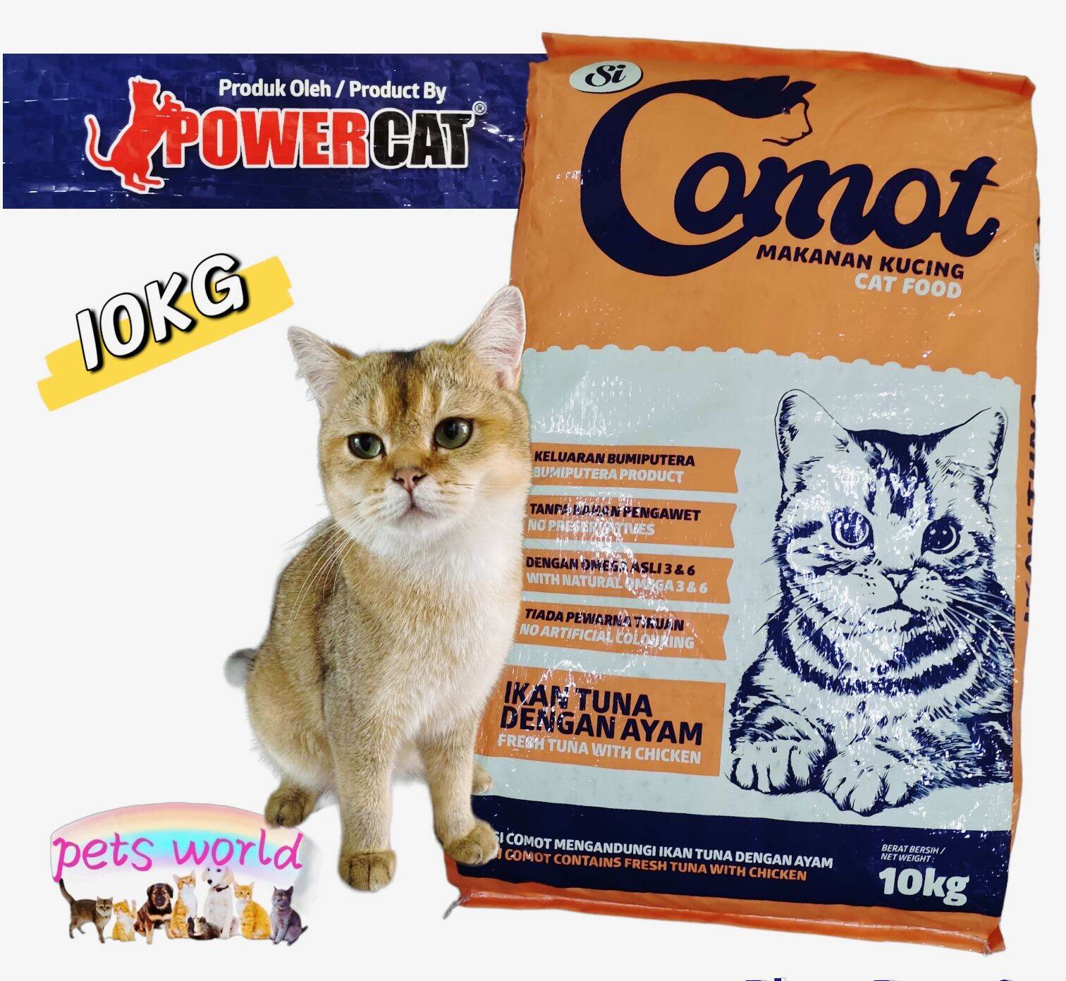 Si Comot By Powercat Cat Food 10Kg/Makanan Kucing Tuna Dan Ayam | Lazada