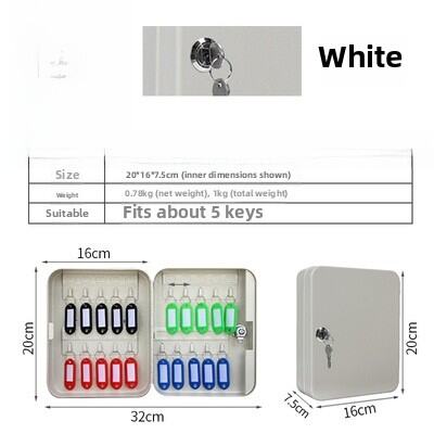 Full Steel Wall-Mounted Key Box Car Key Management Storage Box Home Use ...