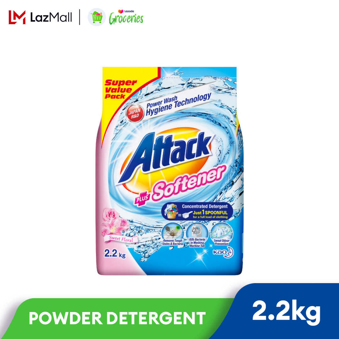 Attack Detergent Plus Softener Sweet Floral - Concentrate Detergent Powder (ATS) (2200g) | Lazada