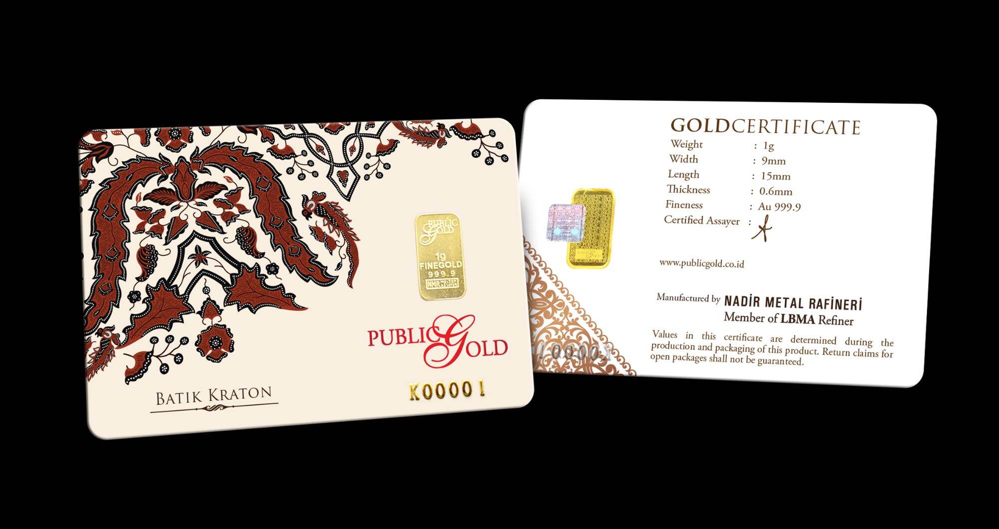 Public Gold Bullion Bar PG 1g (Au 999.9) 24K - Set Batik | Lazada