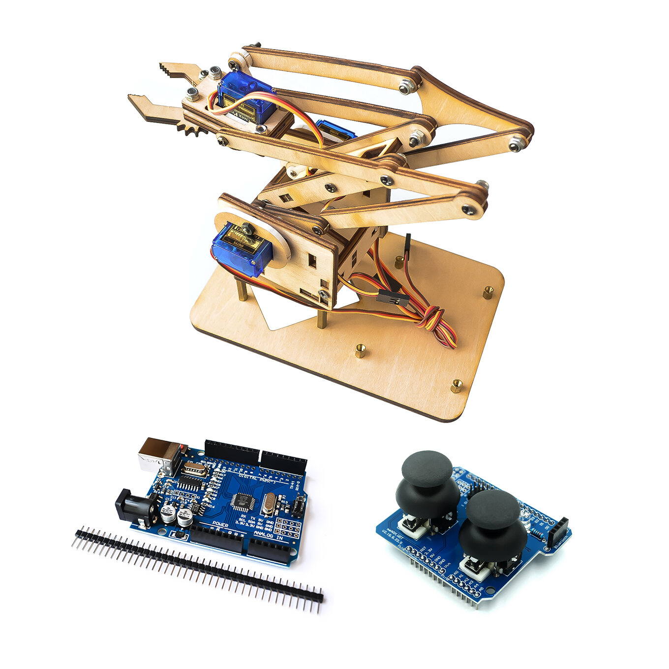 4 DOF Unassembly Acrylic Mechanical Arm Robot Manipulator Claw for Arduino Maker Learning DIY ...