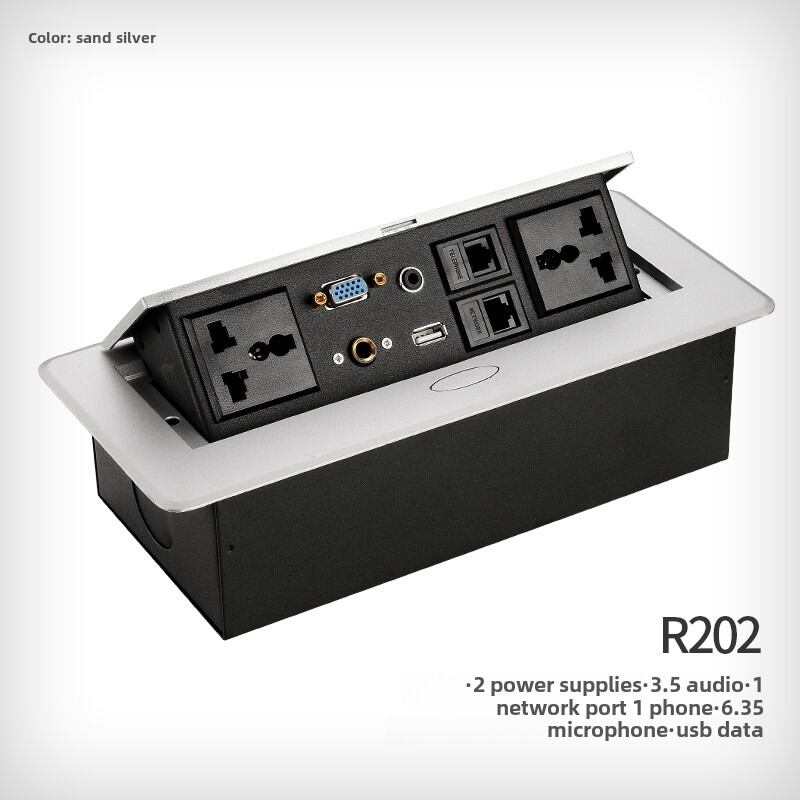 Desktop Pop-up Power Multimedia Desktop Socket Embedded Power Strip ...