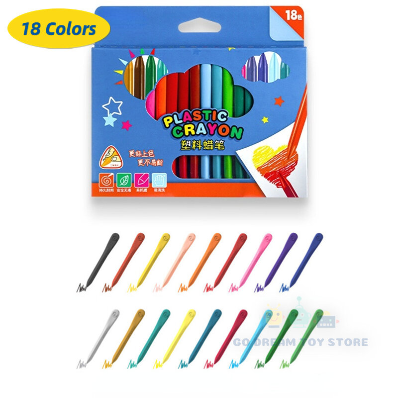 24/12PCS Colorful Crayons Safe Non-Toxic Drawing Toys For Children ...