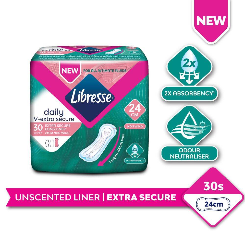 Libresse Liners Daily V-Extra Secure Long Liners Wings 19cm (22s) | Non ...
