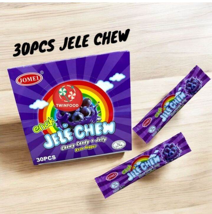 JOMEI JELE CHEW CANDY / FRUIT FLAVOURED CHEWY CANDY / STRAWBERRY, GRAPE ...