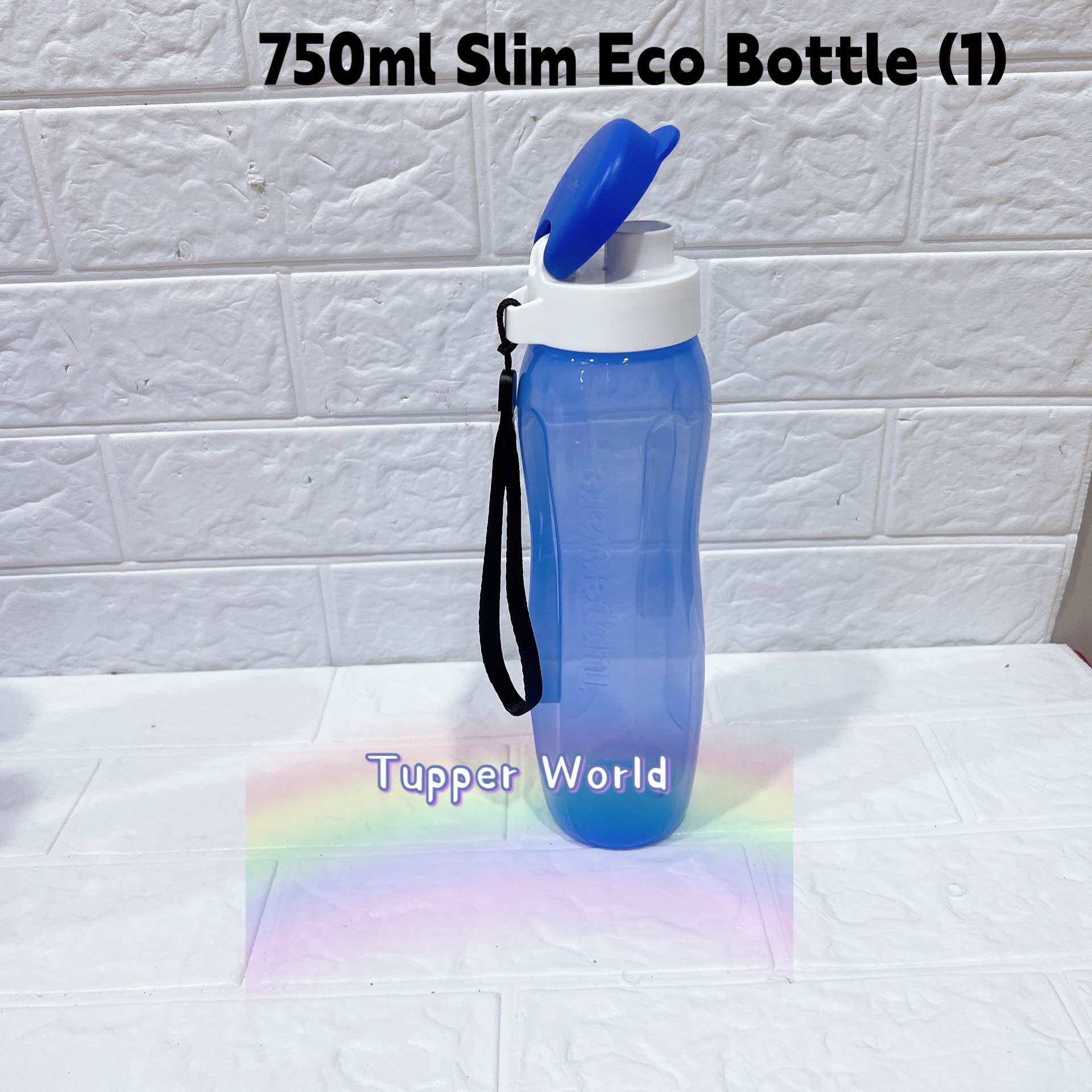 Tupperware Slim Eco Bottle 750ml (1) with Straw / No Straw / Screw Cap ...